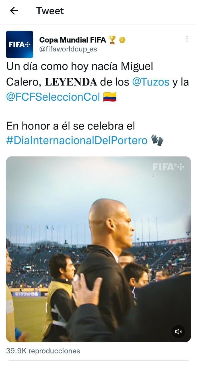 El emotivo gesto de la FIFA por el fallecido portero colombiano Miguel ...