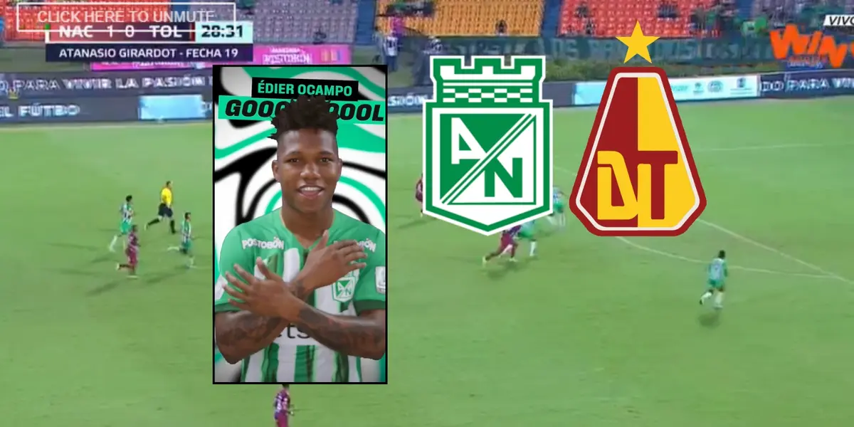 Édier Ocampo anotó gol con Atlético Nacional contra el Deportes Tolima
